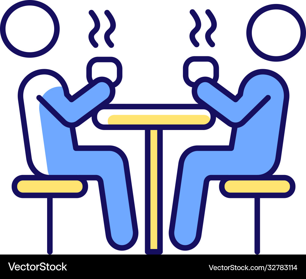 Dining hall rgb color icon Royalty Free Vector Image