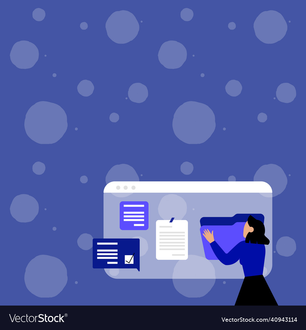 Woman Arranging Browser History Editing Royalty Free Vector 