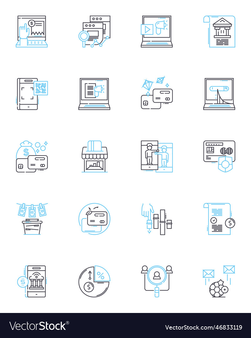 Business intelligence linear icons set analytics Vector Image Business intelligence linear icons set analytics Vector Image