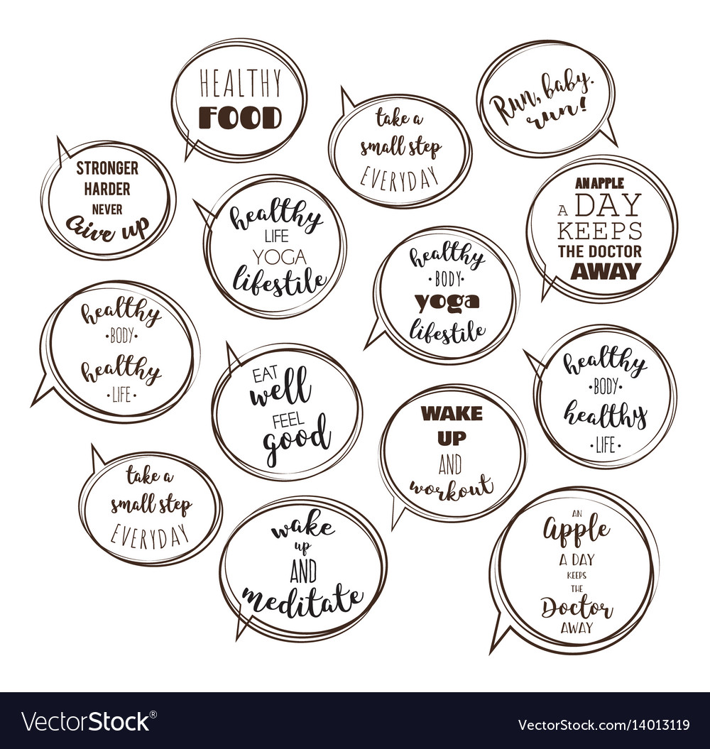 Speech bubbles with motivation quotes Royalty Free Vector