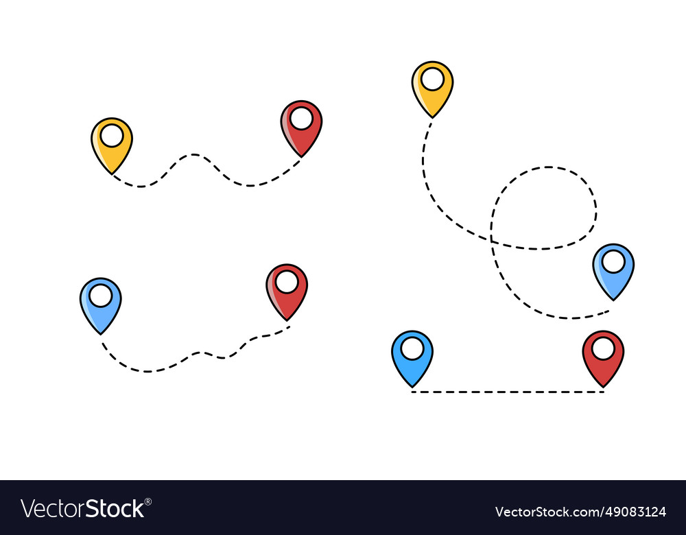 Location pointers path Royalty Free Vector Image