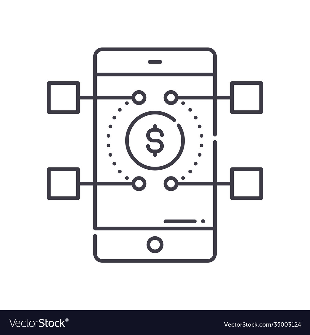 Payment method icon linear isolated Royalty Free Vector