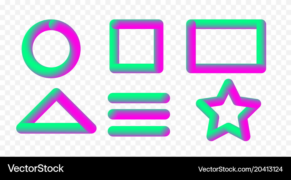 Set of multicolored convex Royalty Free Vector Image