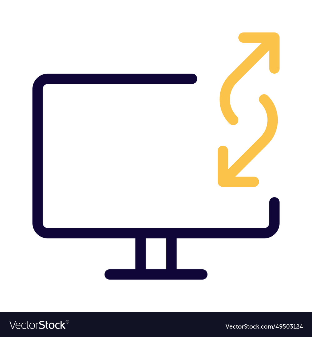 Using a desktop computer to transfer data Vector Image