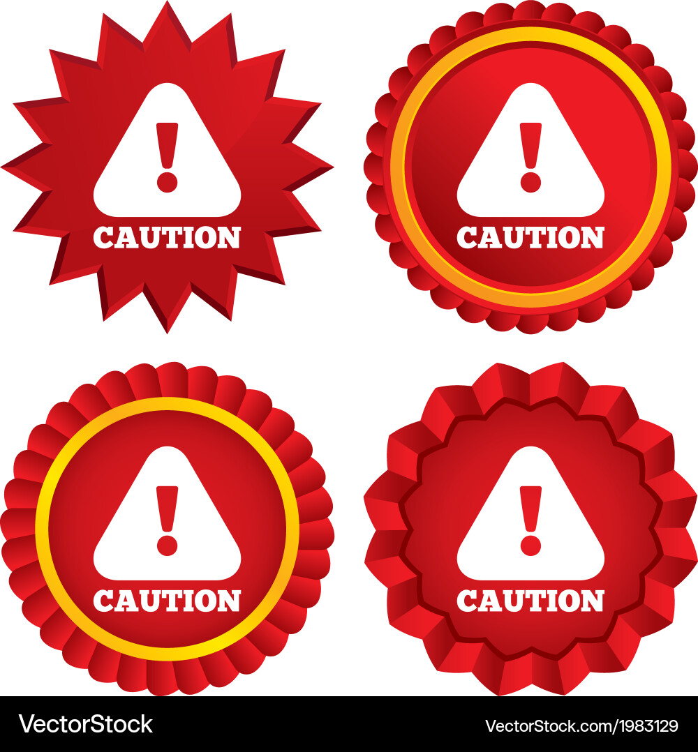 Attention caution sign icon exclamation mark Vector Image