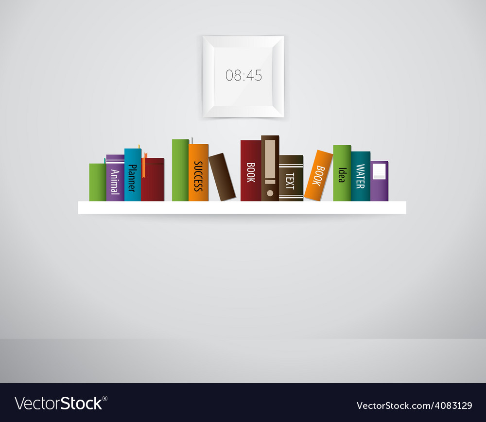 Book shelf Royalty Free Vector Image - VectorStock