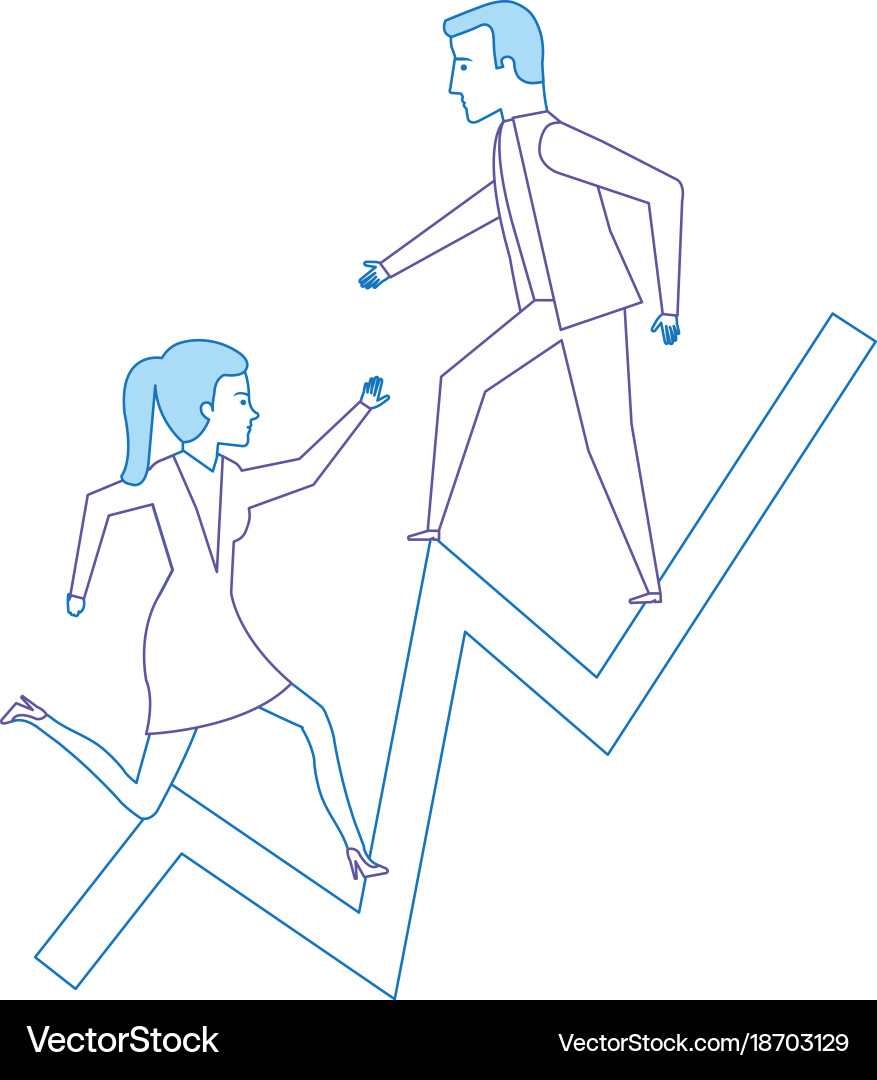 Businesspeople with statistic arrow avatars Vector Image
