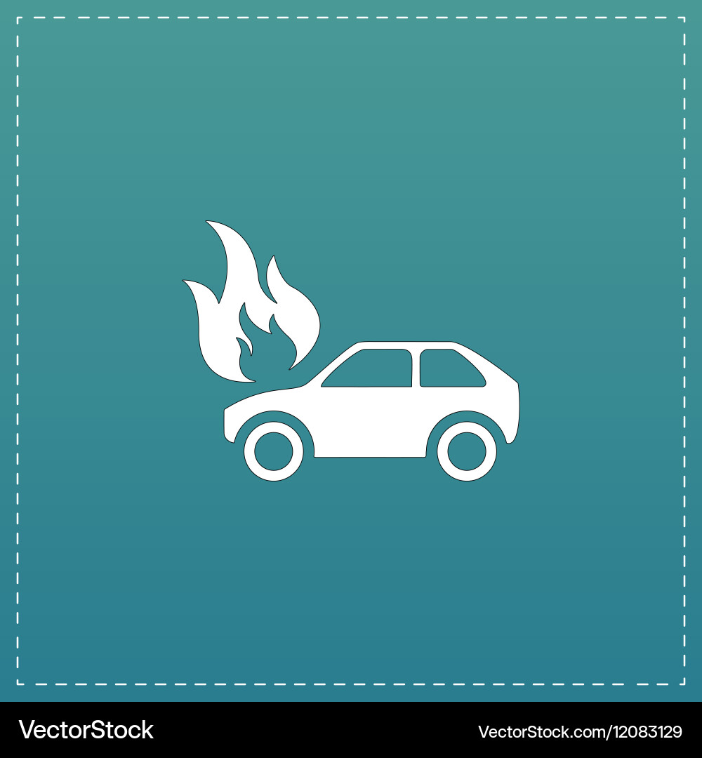Car fire icon Royalty Free Vector Image - VectorStock