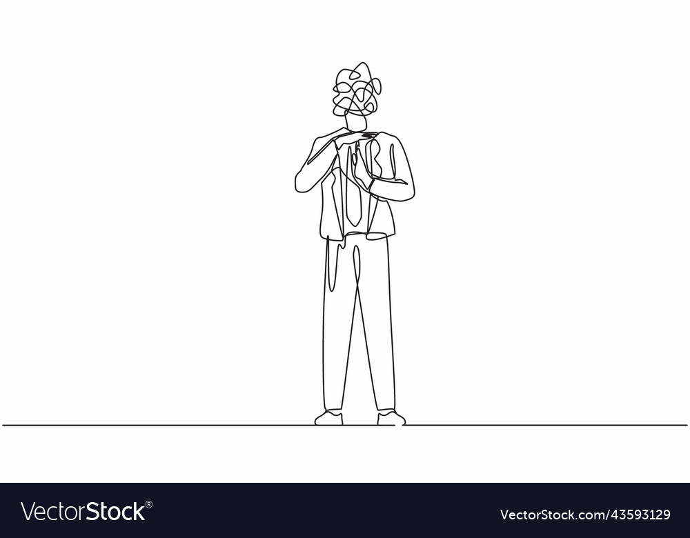 Continuous one line drawing businessman Royalty Free Vector Continuous one line drawing businessman Royalty Free Vector
