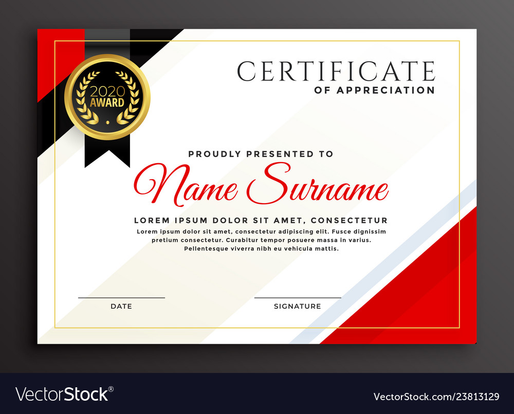 Elegant Diploma Certificate Template Design Vector Image