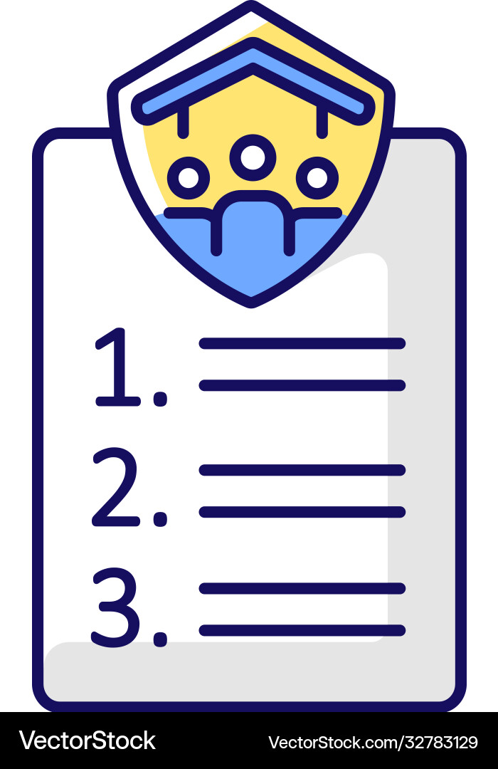 Roommates rules rgb color icon Royalty Free Vector Image