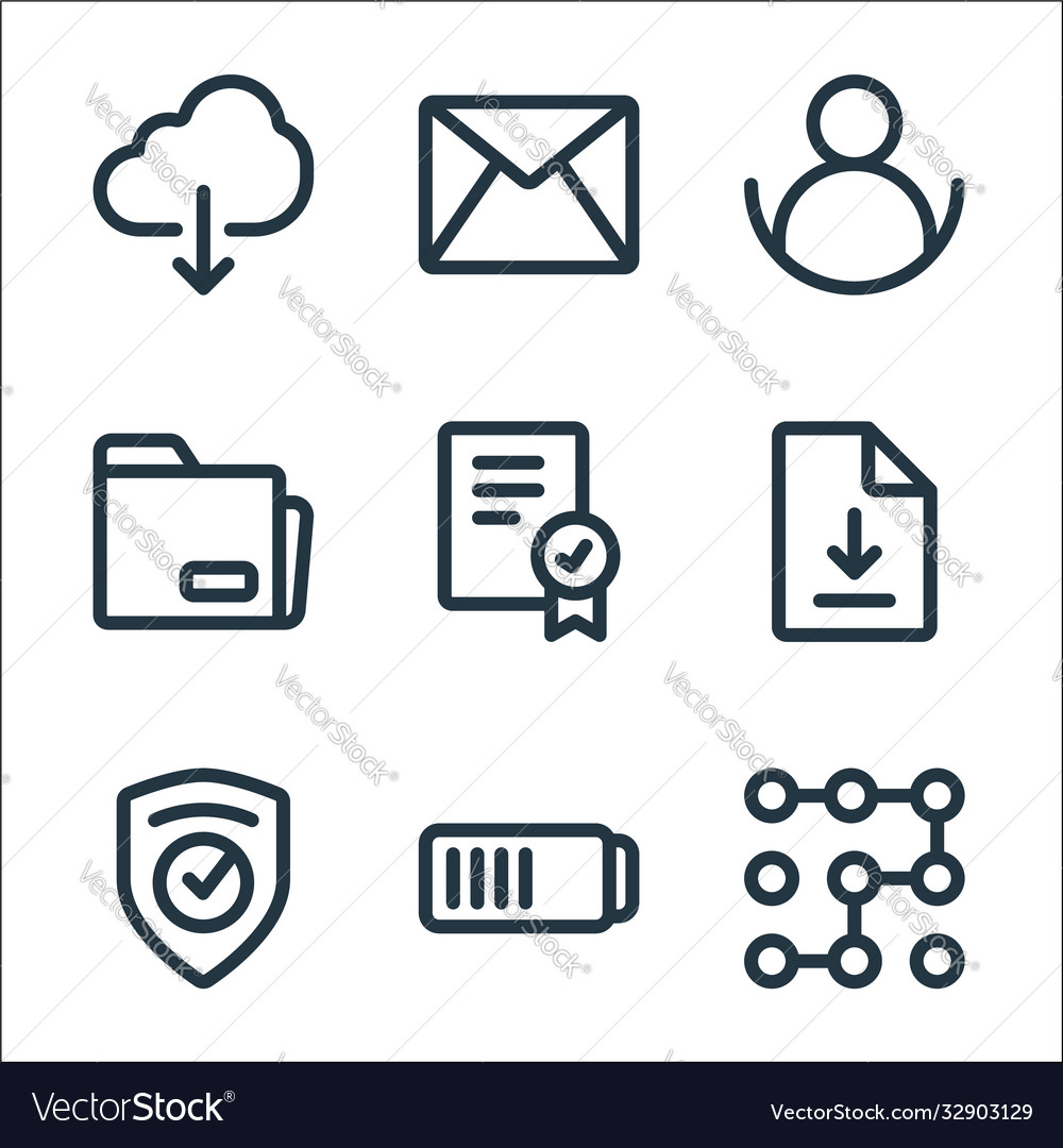 Ui line icons linear set quality line set Vector Image