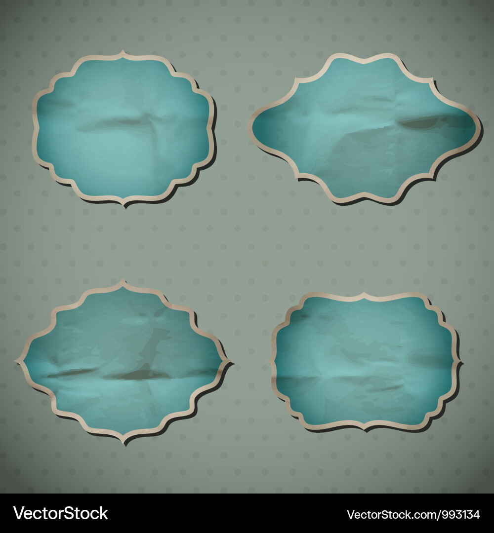 Blue crumpled frames Royalty Free Vector Image
