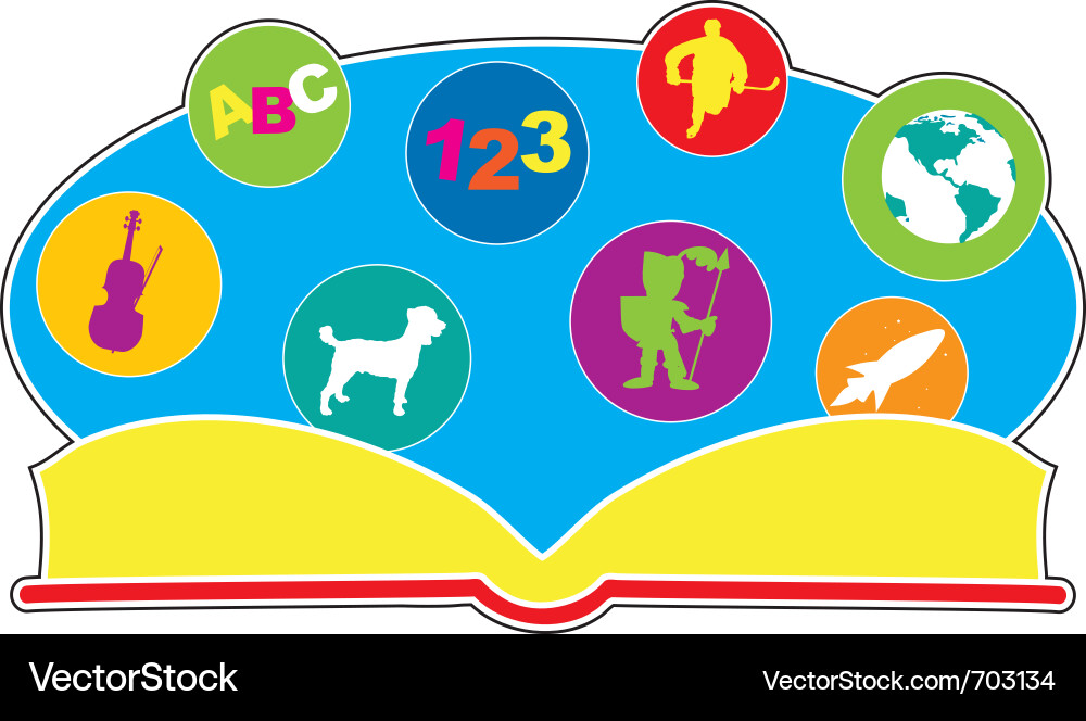 Book of stuff Royalty Free Vector Image - VectorStock