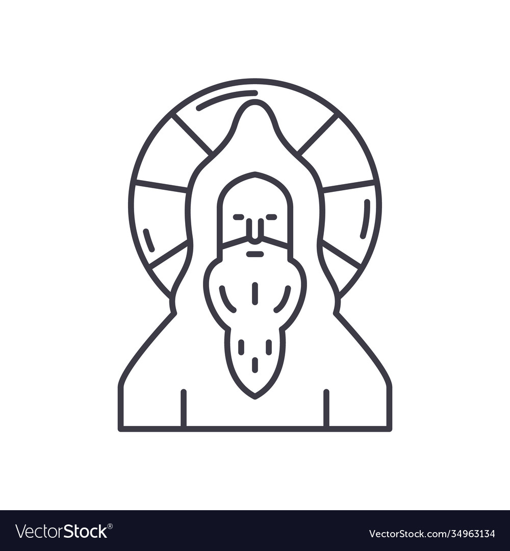 Devotee icon linear isolated thin Royalty Free Vector Image