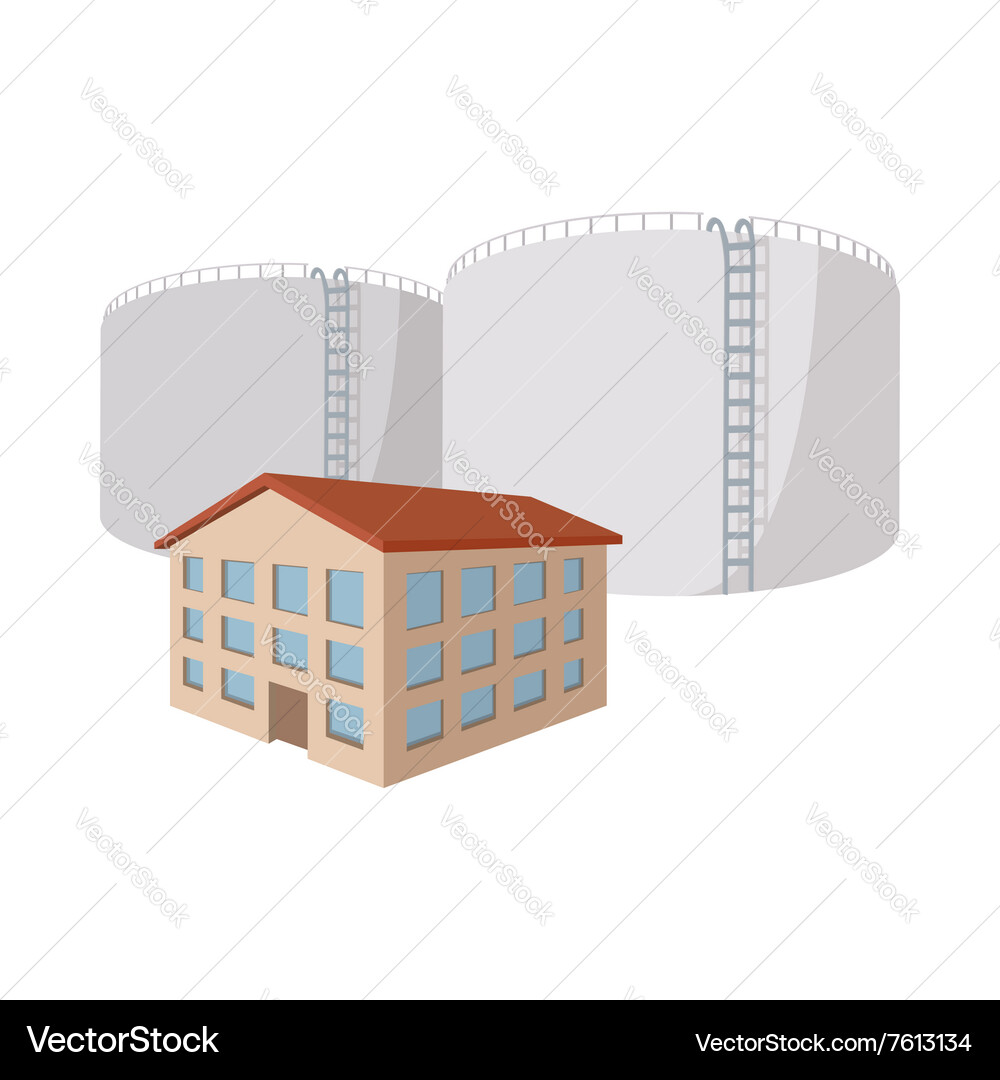 Fuel storage tank cartoon icon Royalty Free Vector Image