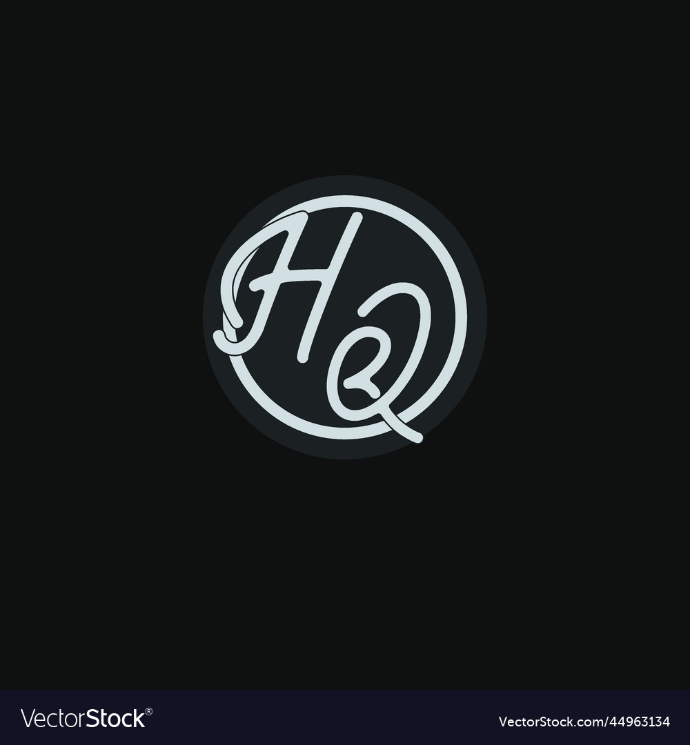 Initials hq logo monogram with simple circle line Vector Image