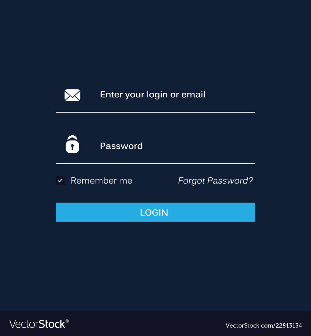Login form ui design for website and mobile apps Vector Image
