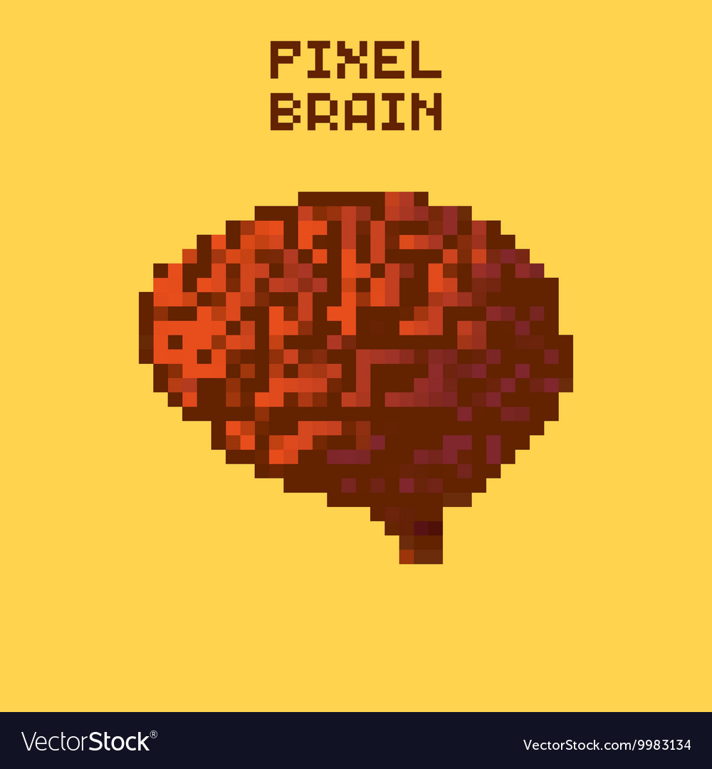 Pixel human brain Royalty Free Vector Image - VectorStock