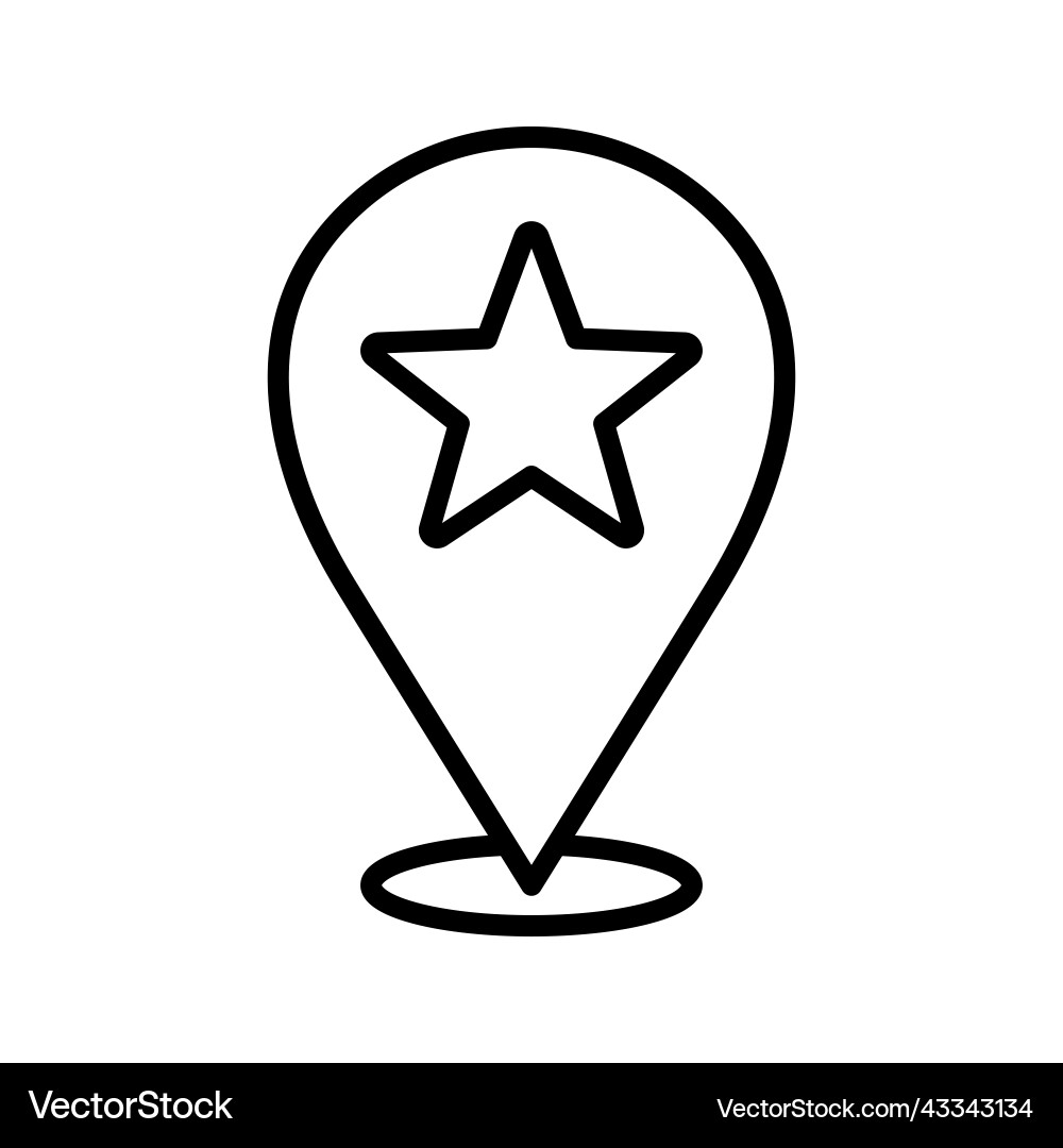 Pointer with star icon pictogram isolated Vector Image