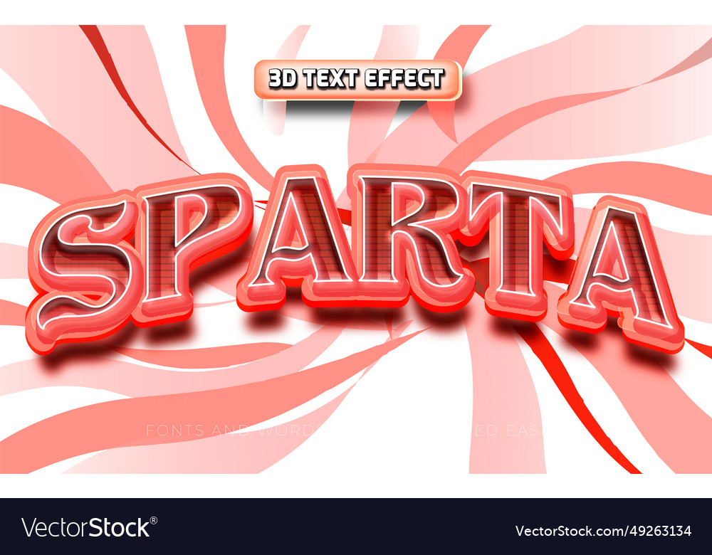 Sparta fight action 3d editable text effect style Vector Image Sparta fight action 3d editable text effect style Vector Image