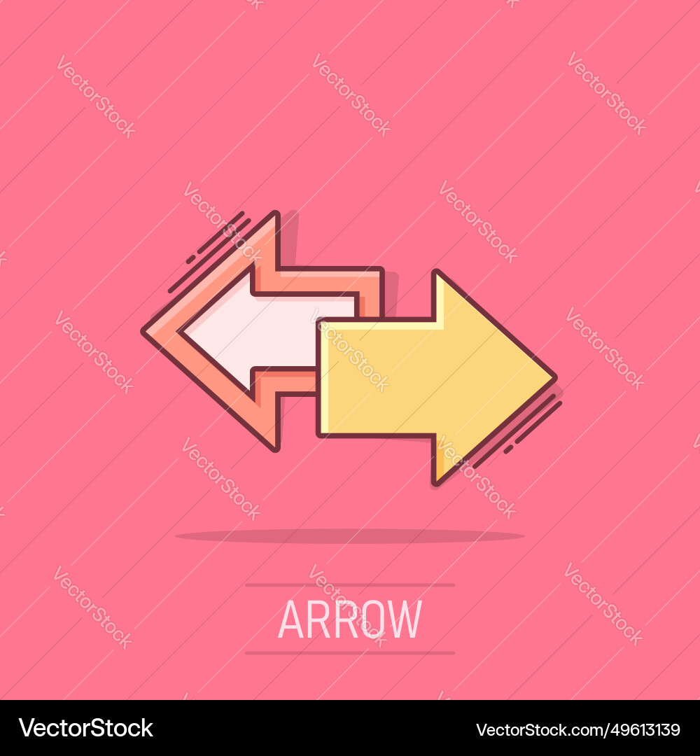 Cartoon arrow left and right icon in comic style Vector Image