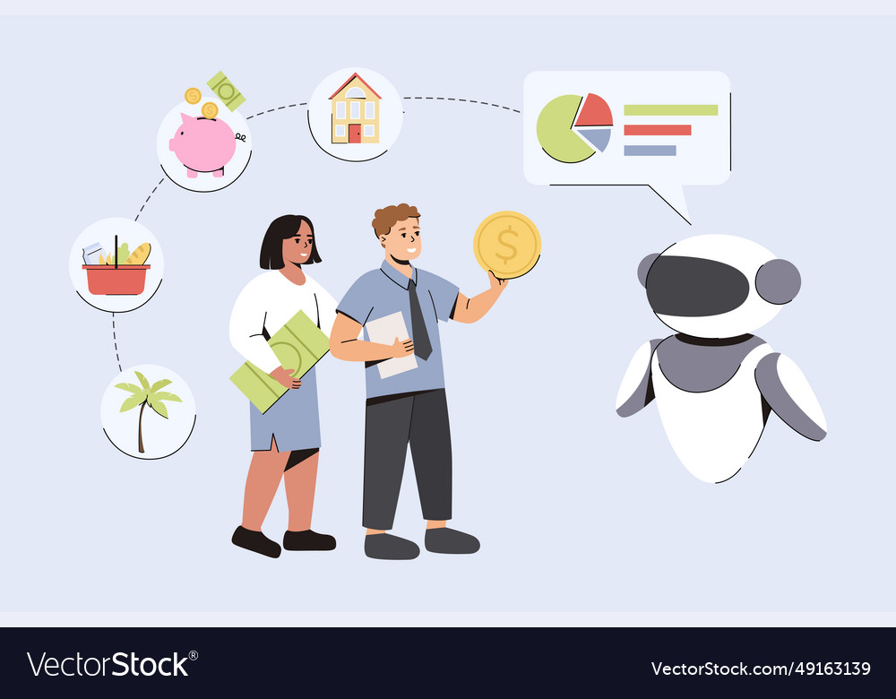 Flat Artificial Intelligence Help Calculate Vector Image