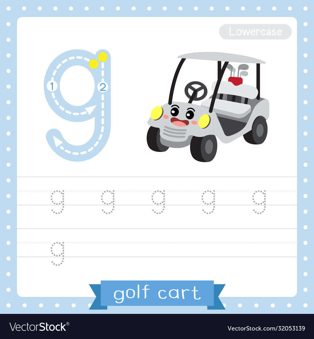 Letter g lowercase tracing practice worksheet Vector Image Letter g lowercase tracing practice worksheet Vector Image