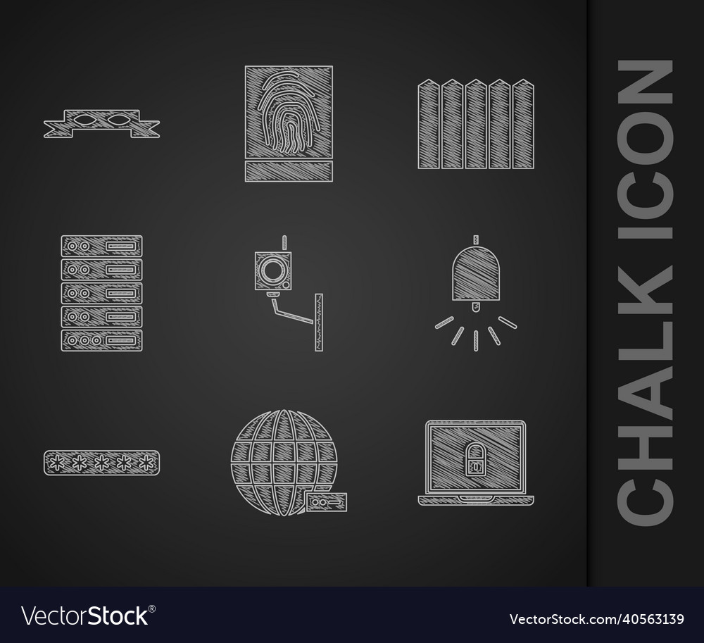 Set Security Camera Social Network Laptop Vector Image