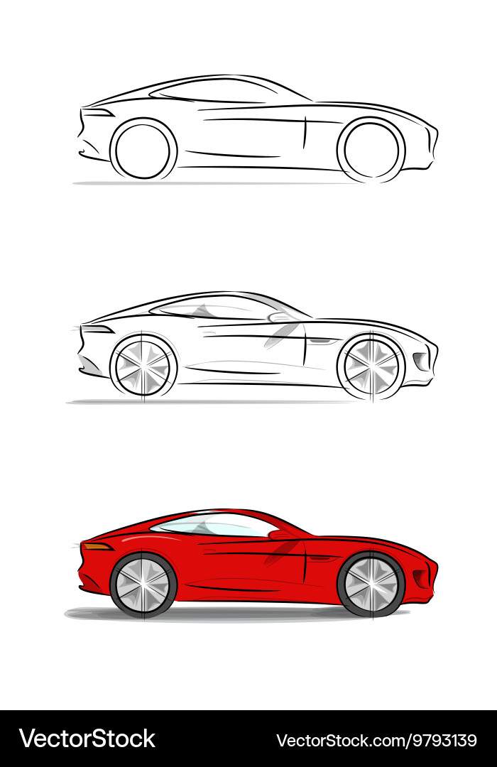 Sports car with a sleek Royalty Free Vector Image
