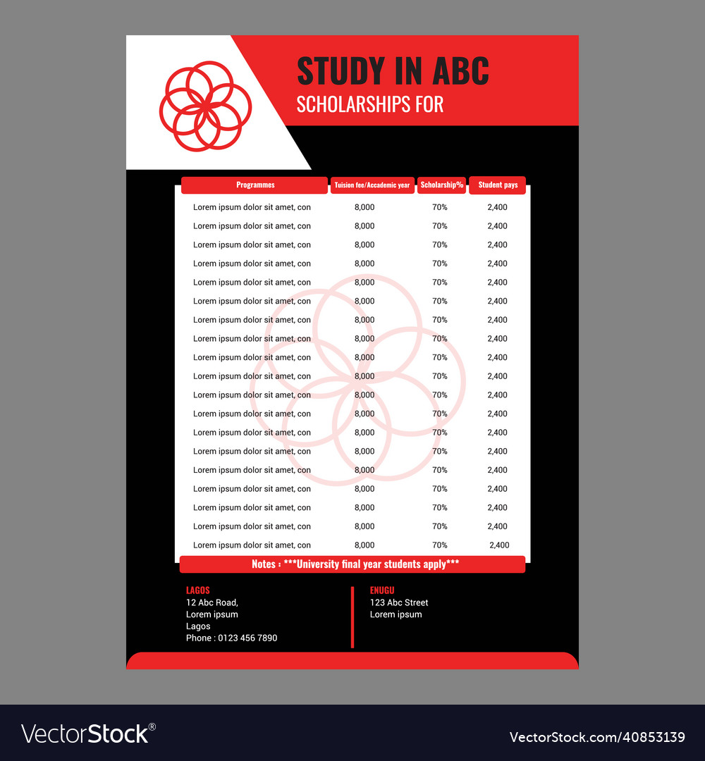 Study flyer template image Royalty Free Vector Image