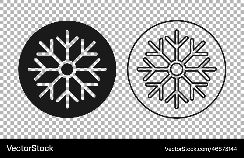 Black snowflake icon isolated on transparent Vector Image