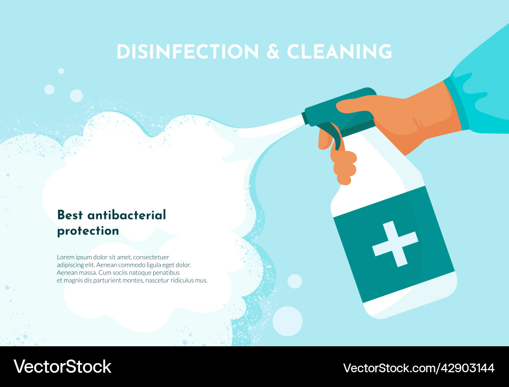 Disinfect and clean hand with bottle Royalty Free Vector