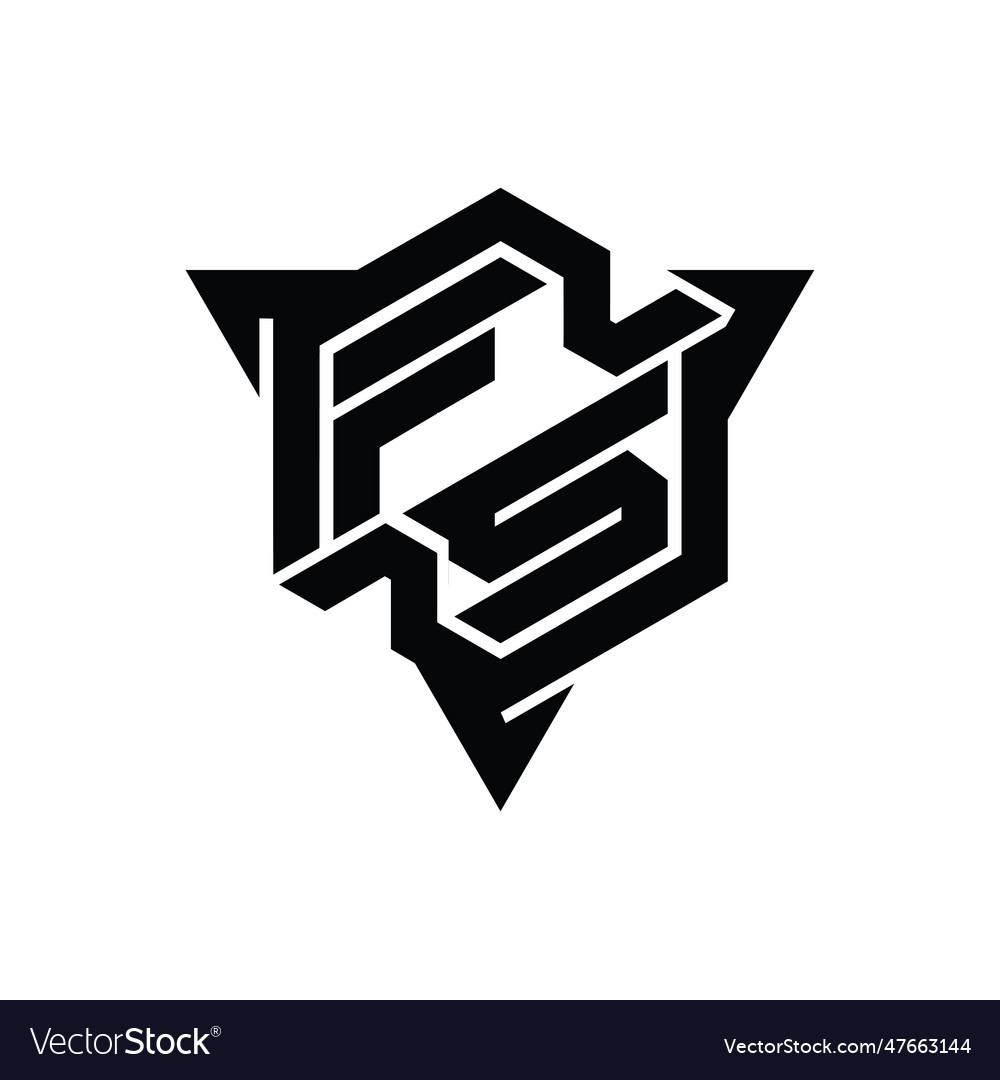 Fs logo monogram hexagon shape with triangle Vector Image Fs logo monogram hexagon shape with triangle Vector Image