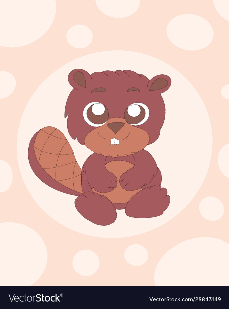 Cute babeaver Royalty Free Vector Image - VectorStock