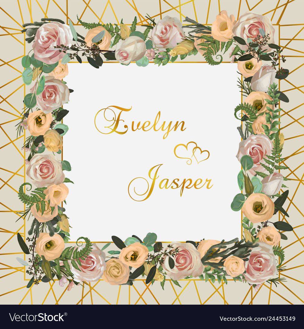 Decorative golden rectangular frame Royalty Free Vector
