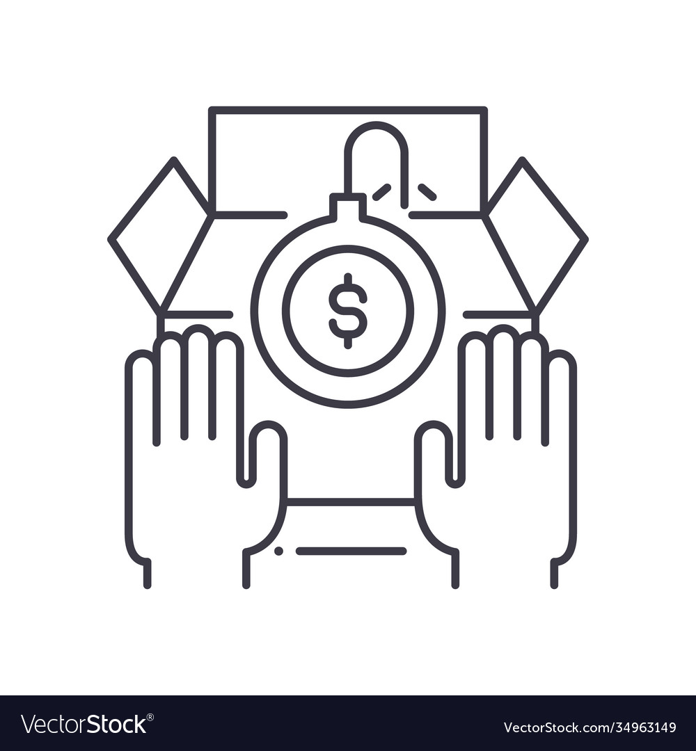 Deficit icon linear isolated thin Royalty Free Vector Image
