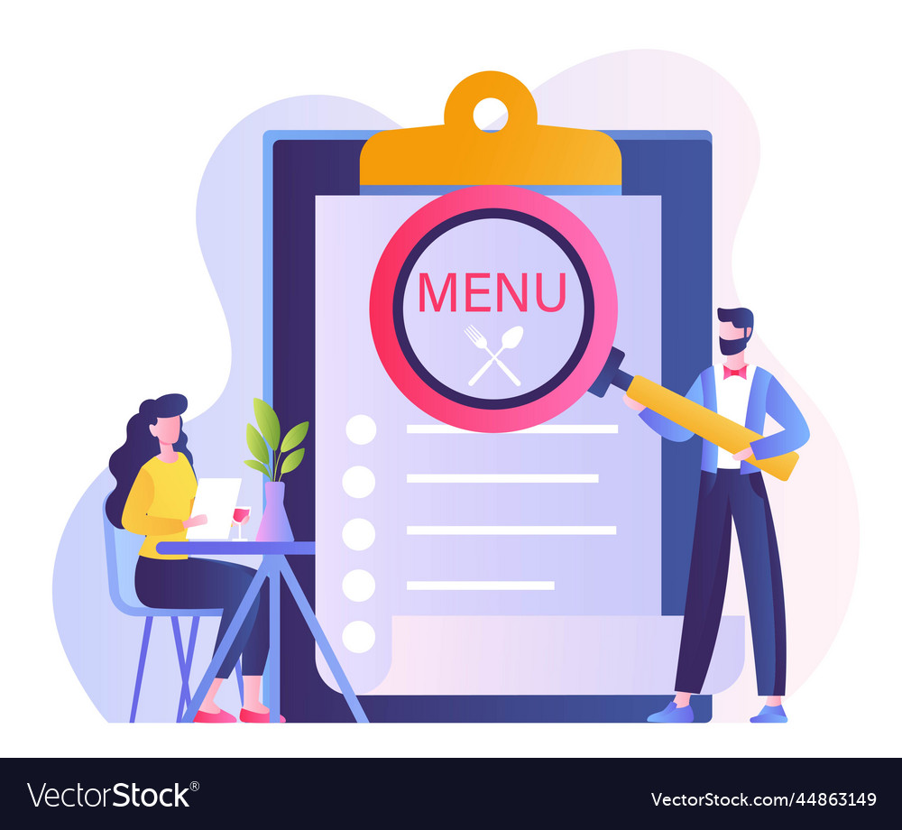 Reading menu concept Royalty Free Vector Image