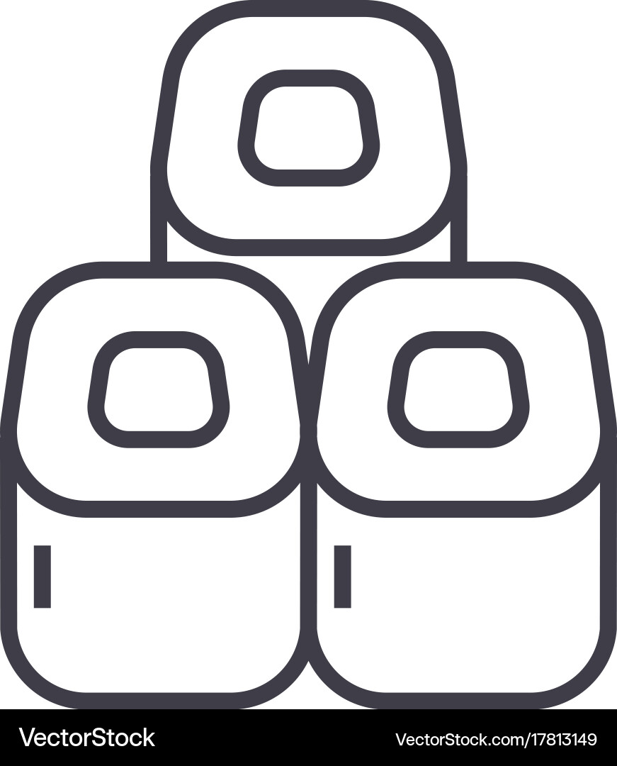 Sushi rolls line icon sign Royalty Free Vector Image