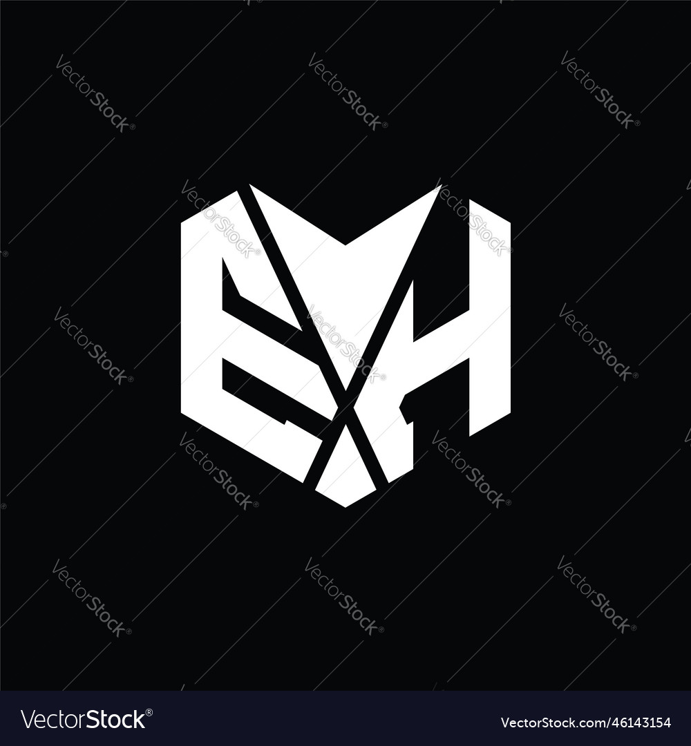 Eh logo monogram abstract hexagon images design Vector Image