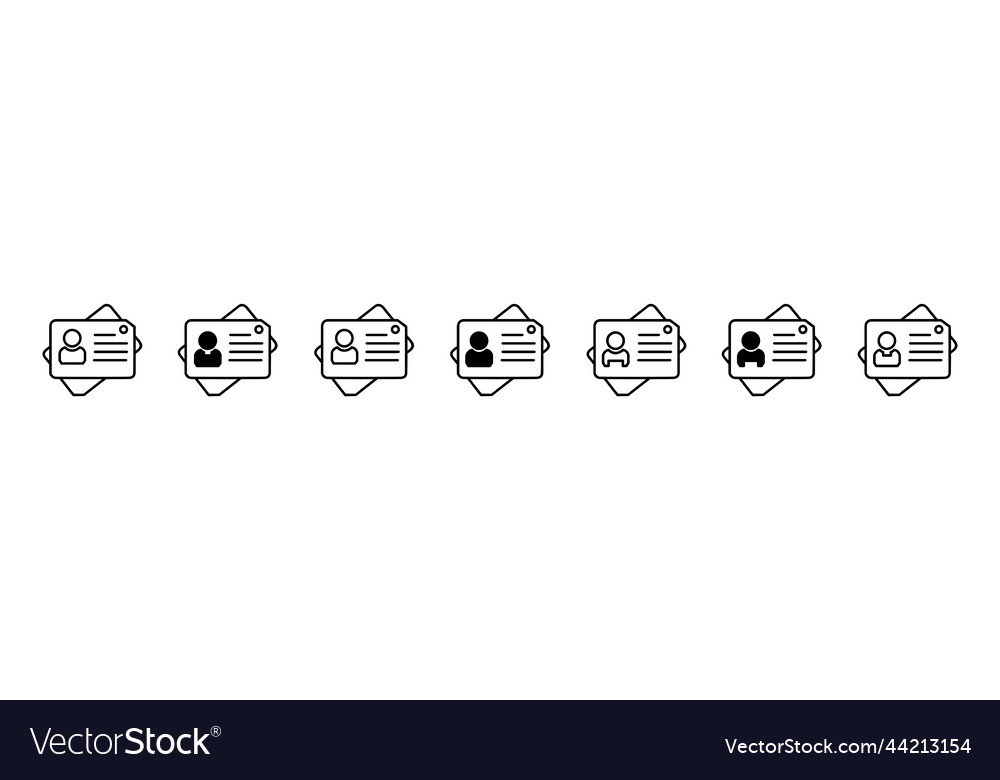 Id card icon set Royalty Free Vector Image - VectorStock Id card icon set Royalty Free Vector Image - VectorStock