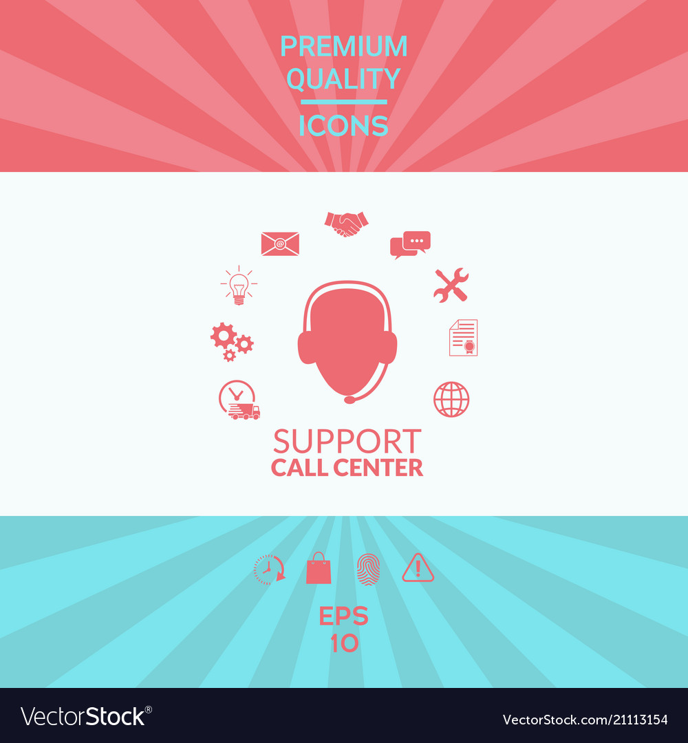 Technical support operator flat icon Royalty Free Vector