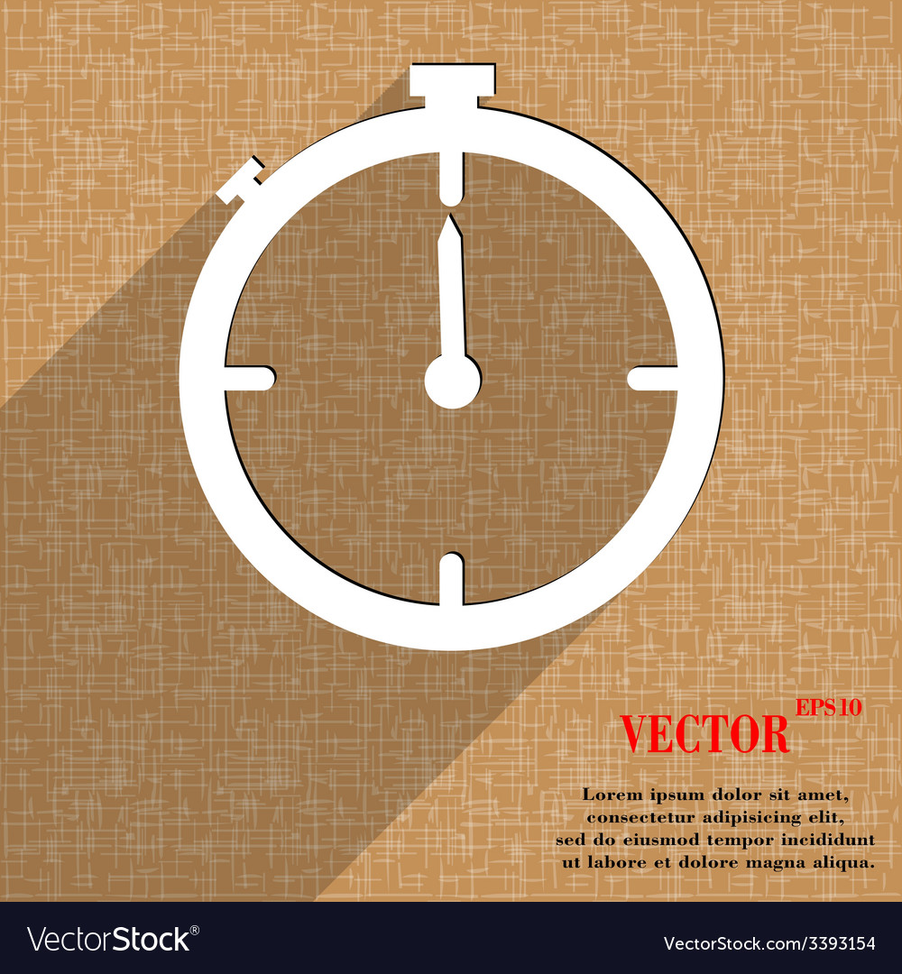 Timer icon symbol flat modern web design with long