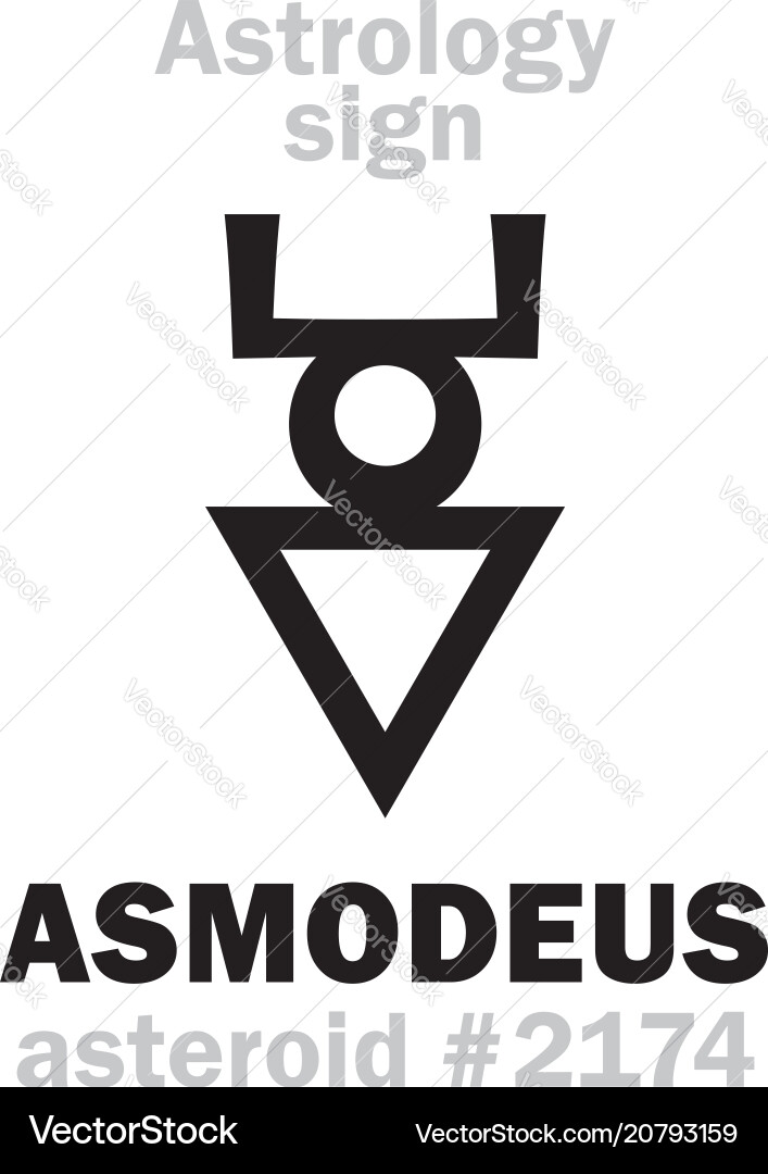 Astrology asteroid asmodeus Royalty Free Vector Image