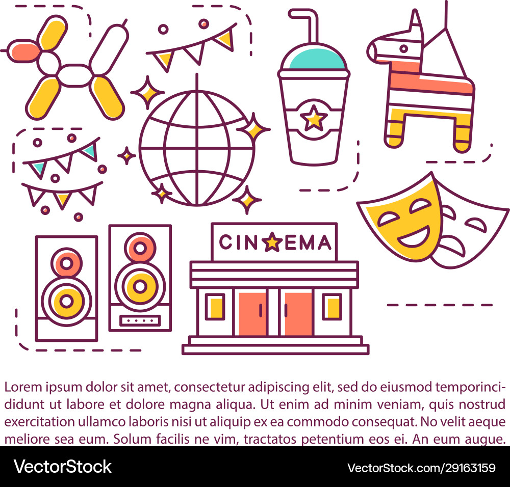Entertainment industry article page template show Vector Image