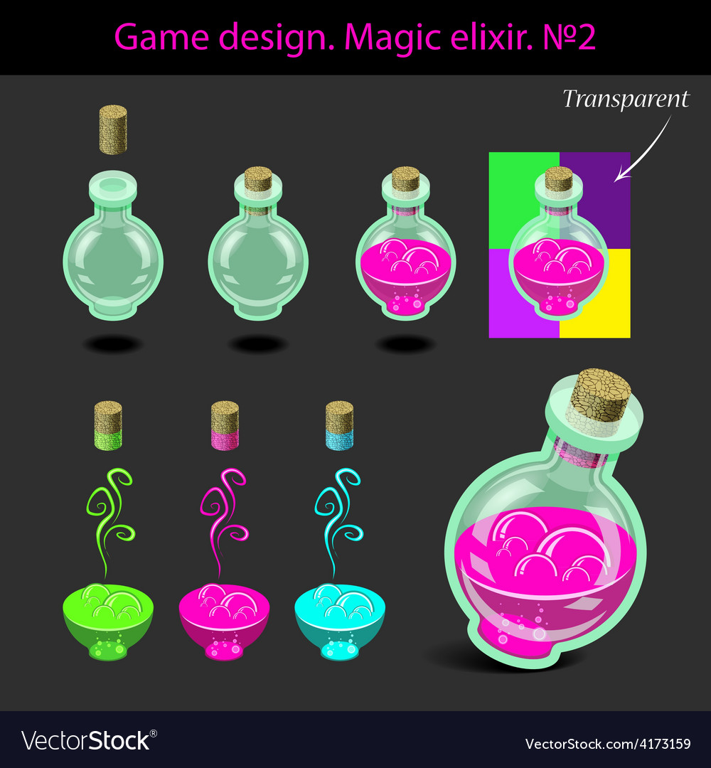 Magic elixir in different Royalty Free Vector Image