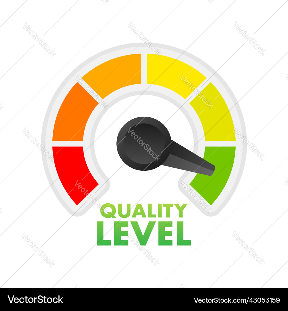 Quality level meter satisfied customers customer Vector Image