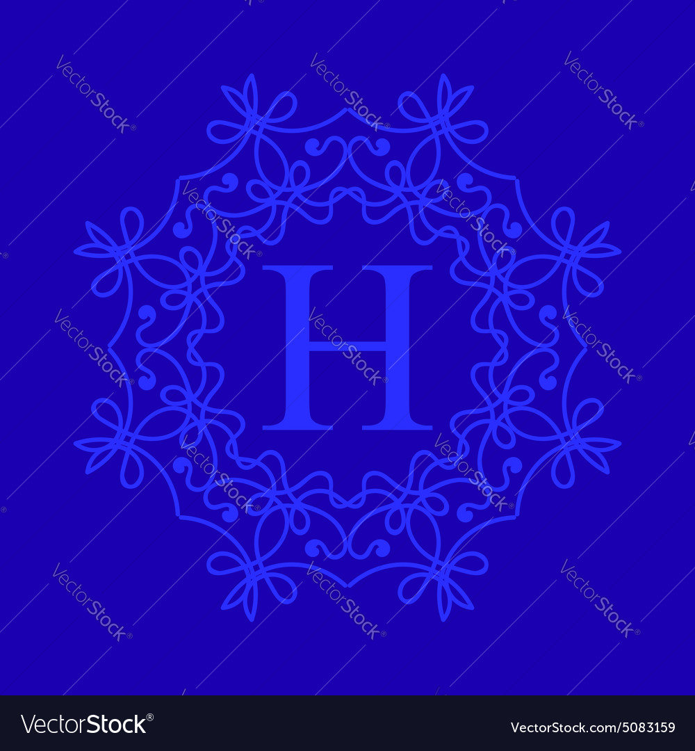 Simple monogram h Royalty Free Vector Image - VectorStock