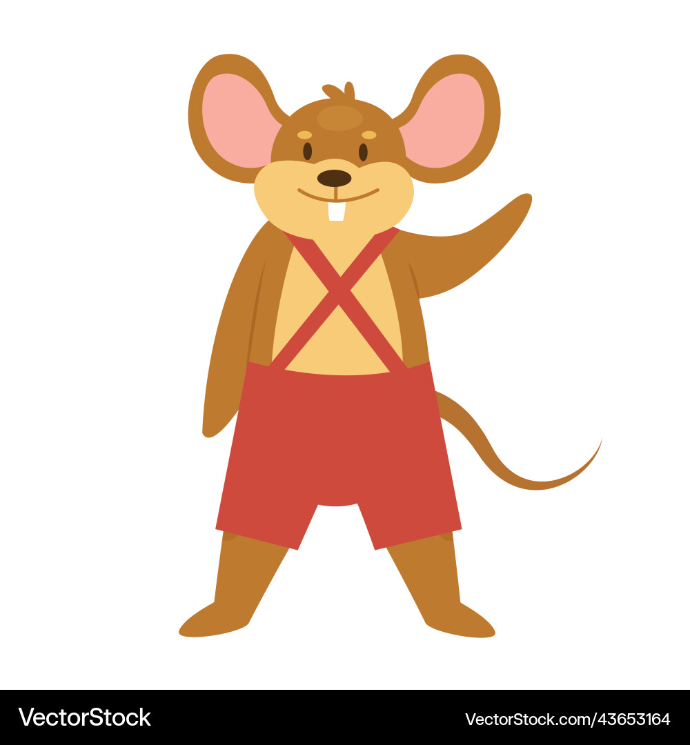 Confident funny standing mouse Royalty Free Vector Image