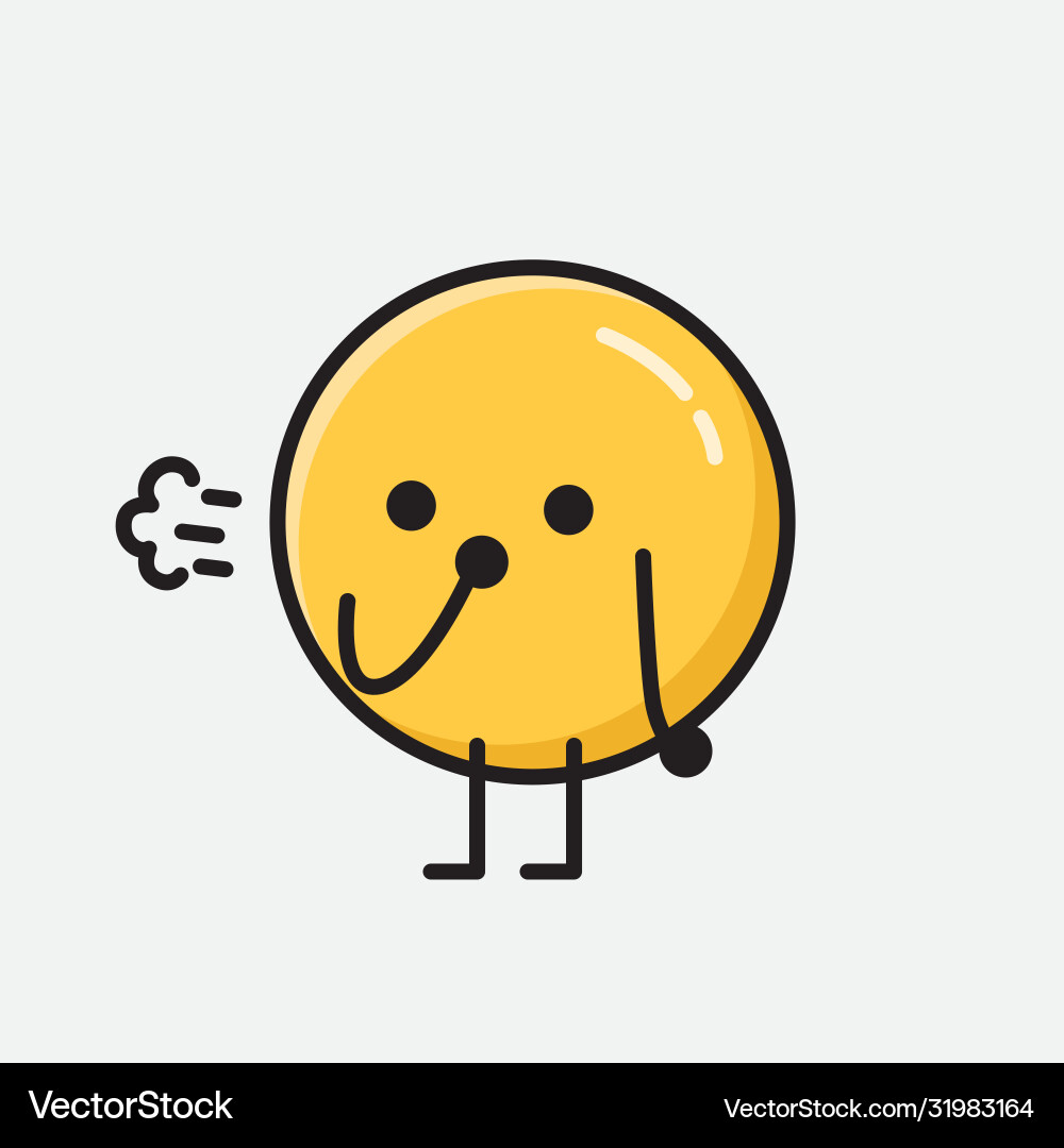 Cute yellow emoticon mascot character in flat Vector Image